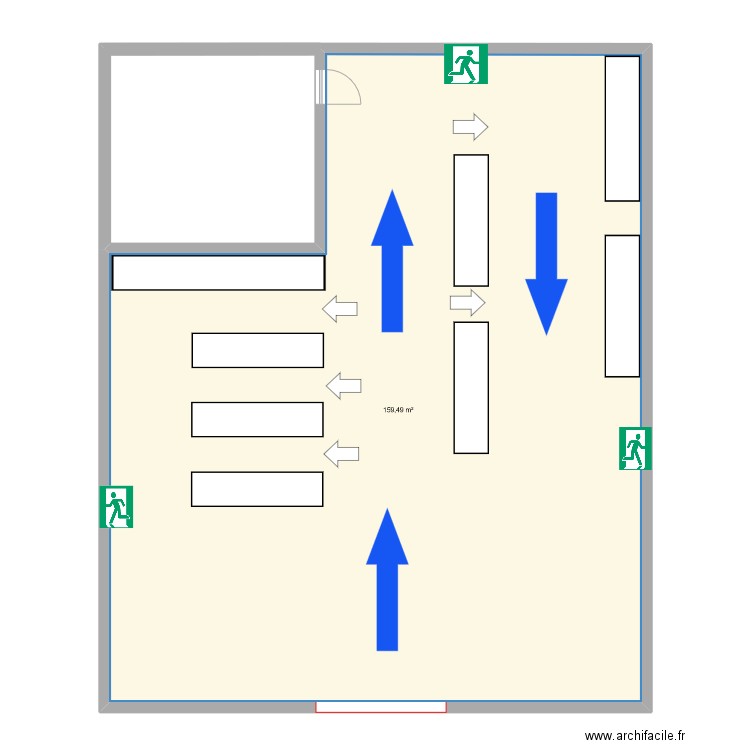 superette - Plan 1 pièce 159 m2 dessiné par kai987