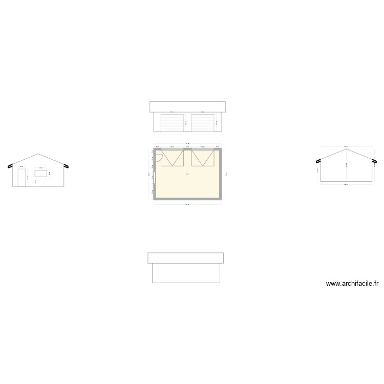 plan garage fini - Plan 1 pièce 48 m2 dessiné par Loic medoc