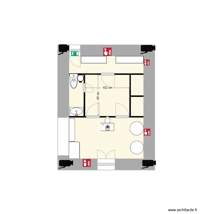 gucci - Plan 2 pièces 5 m2 dessiné par matthis42