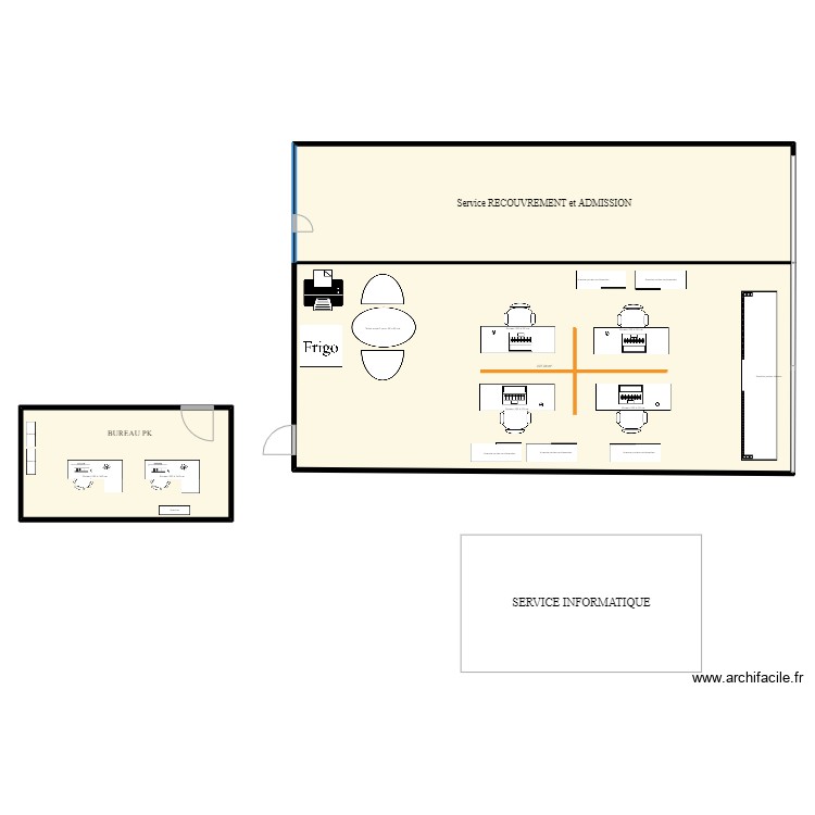 Déménagement GESTADIS - Plan 3 pièces 406 m2 dessiné par YabS31