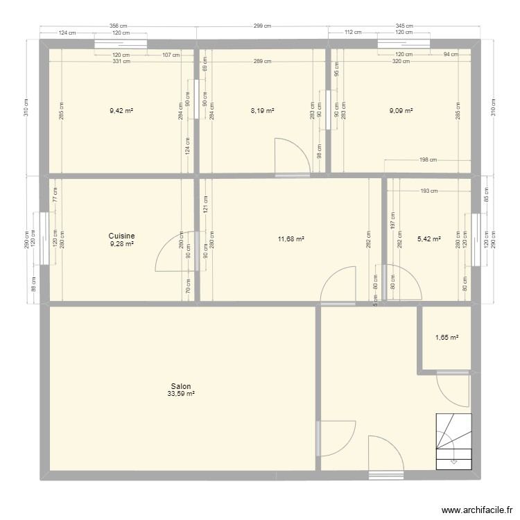 plan3 - Plan 8 pièces 88 m2 dessiné par Bernia1966