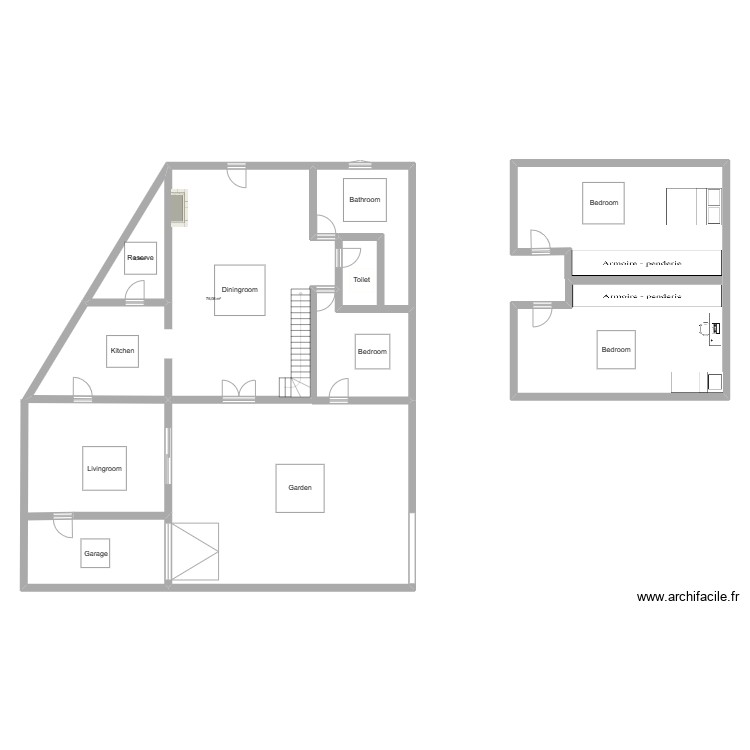 Exposed House Valentin T. 5F - Plan 2 pièces 84 m2 dessiné par Valentin T