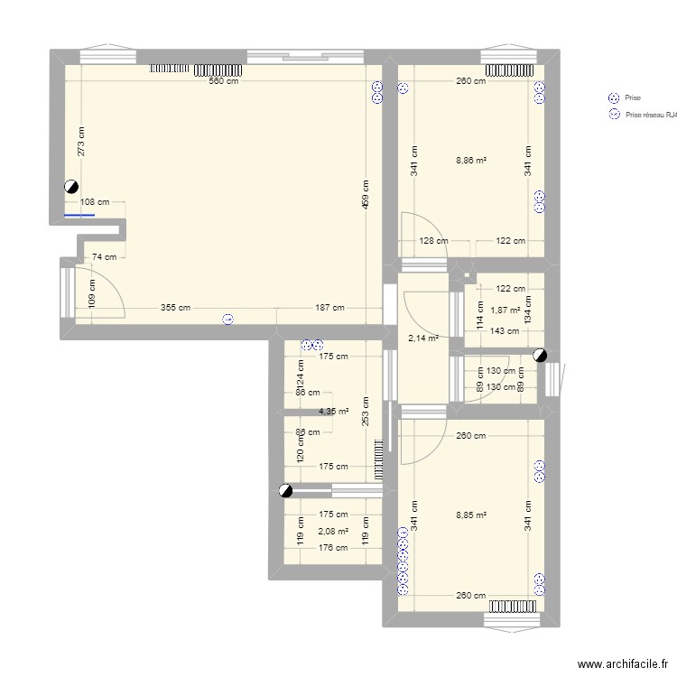 Plan F3 - Plan 10 pièces 54 m2 dessiné par c...