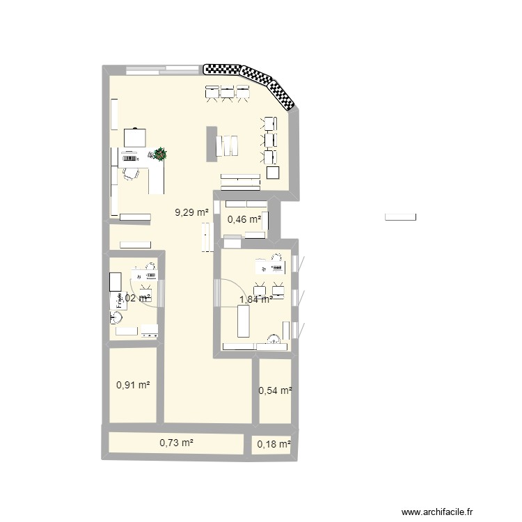 Clinique - Plan 8 pièces 15 m2 dessiné par Lea Geraert