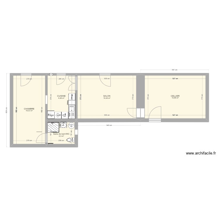 Le Fur - Plan 5 pièces 69 m2 dessiné par GuilhemH