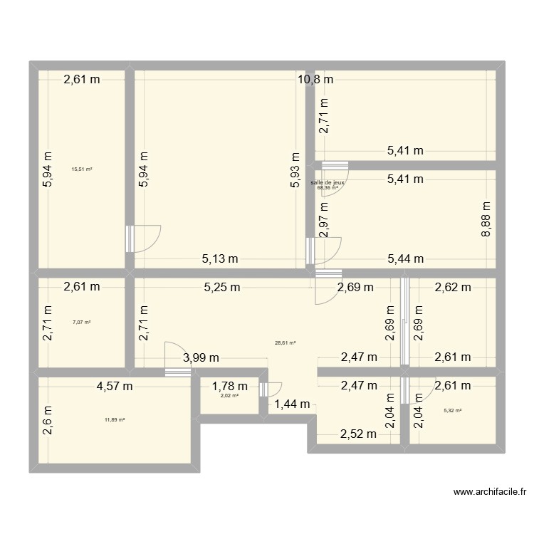Creche - Plan 7 pièces 139 m2 dessiné par nicocreche