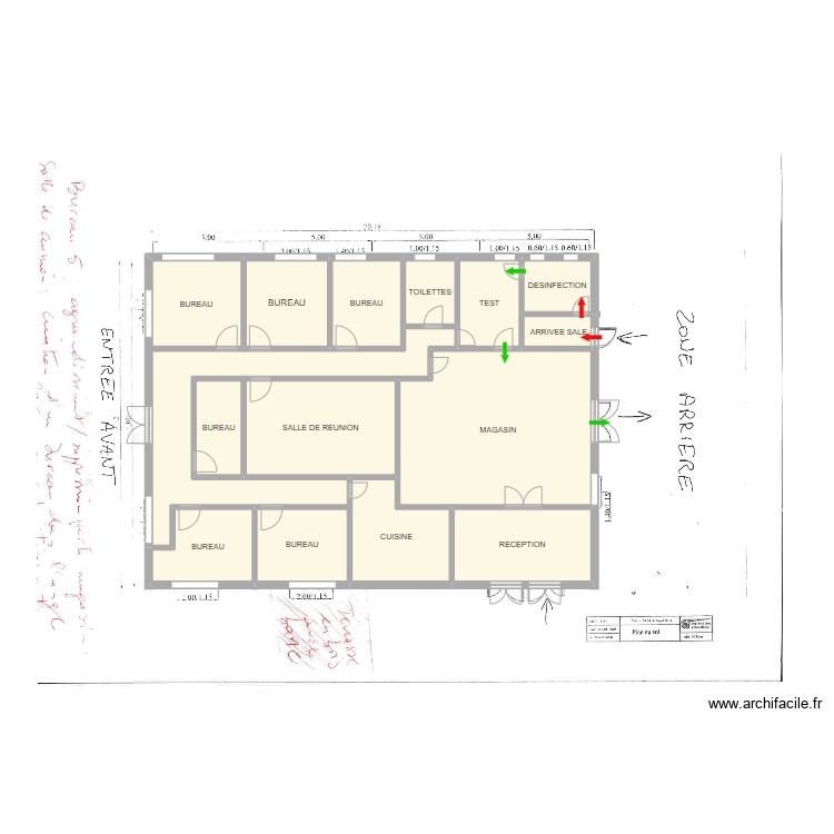 PLAN - Plan 14 pièces 190 m2 dessiné par FIUSYL