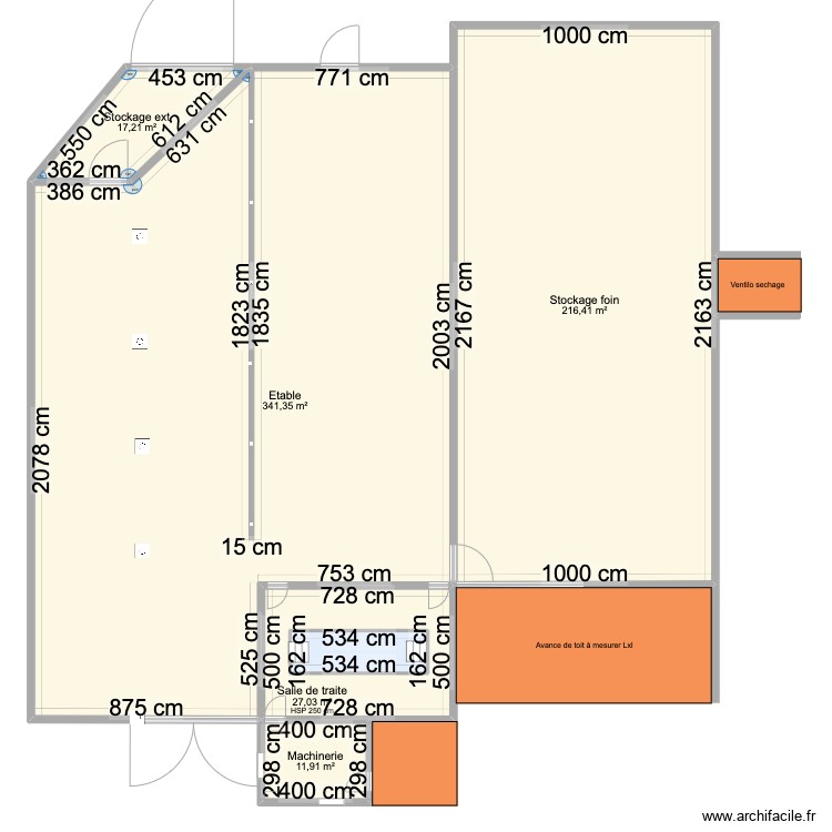 Ferme - Plan 5 pièces 626 m2 dessiné par Astherod