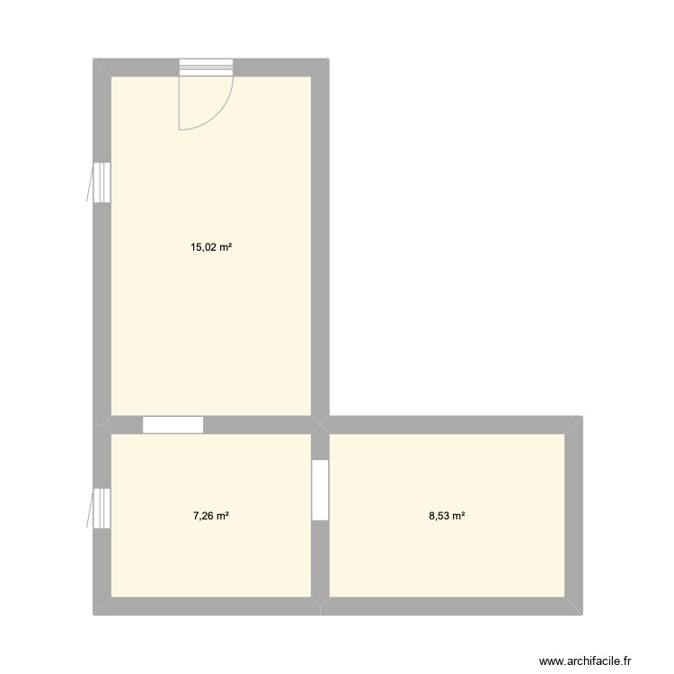 Bibliothèque, travail à rendre - Plan 3 pièces 31 m2 dessiné par ...