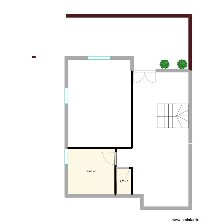ma maison - Plan 2 pièces 10 m2 dessiné par ibrahim365
