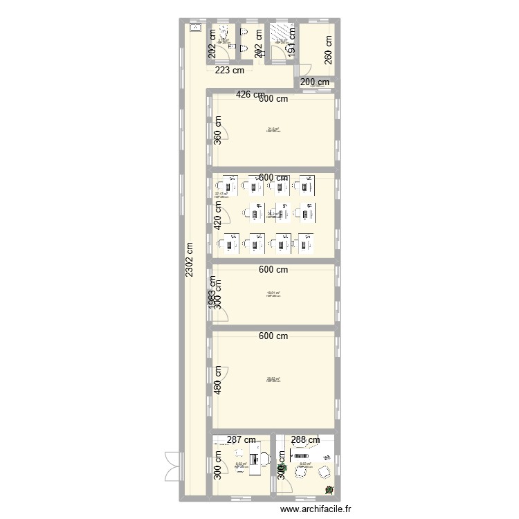 andrana plan - Plan 5 pièces 52 m2 dessiné par Cfei