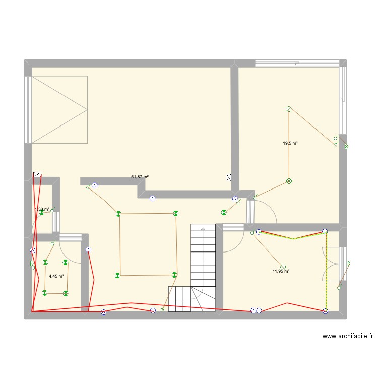 rdc - Plan 5 pièces 89 m2 dessiné par hazmouz