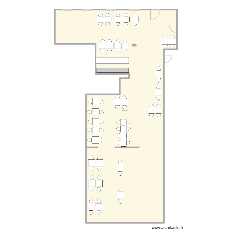 restaurant - Plan 1 pièce 192 m2 dessiné par caudron