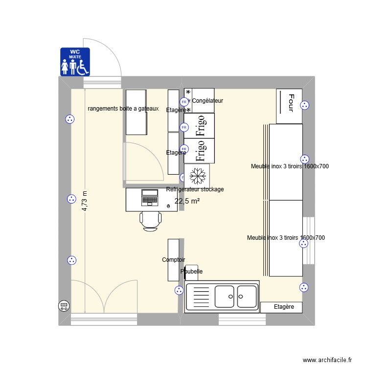 labo garage - Plan 1 pièce 23 m2 dessiné par nessa972