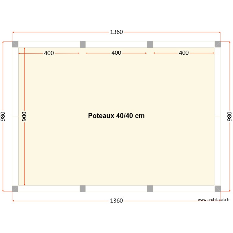Implantation maçonnerie - Plan 1 pièce 115 m2 dessiné par comte...