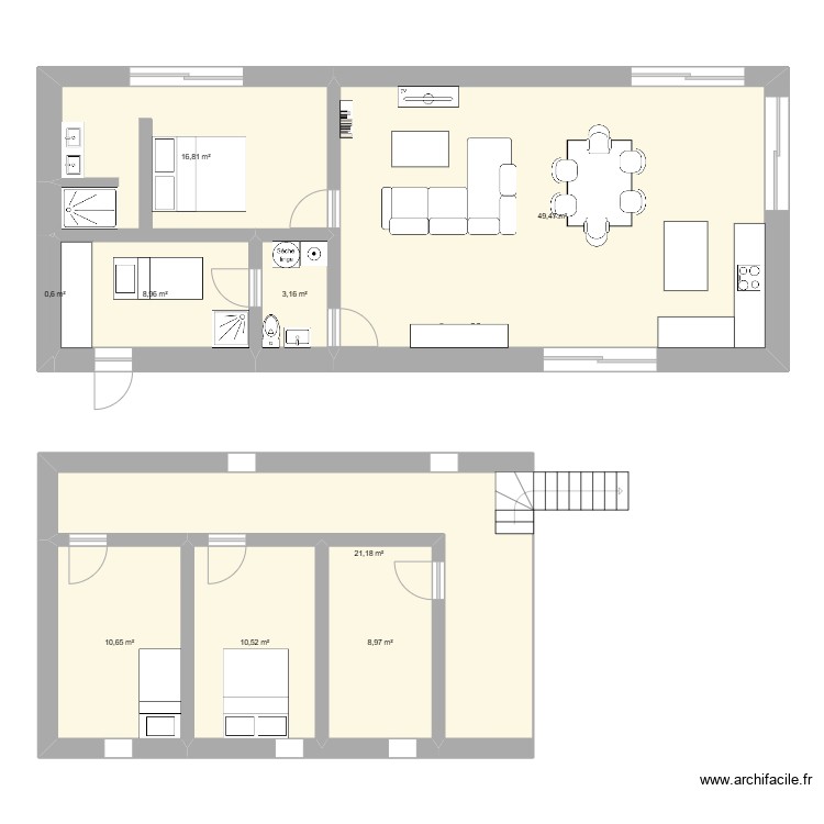 maison - Plan 9 pièces 130 m2 dessiné par pierrodu17290