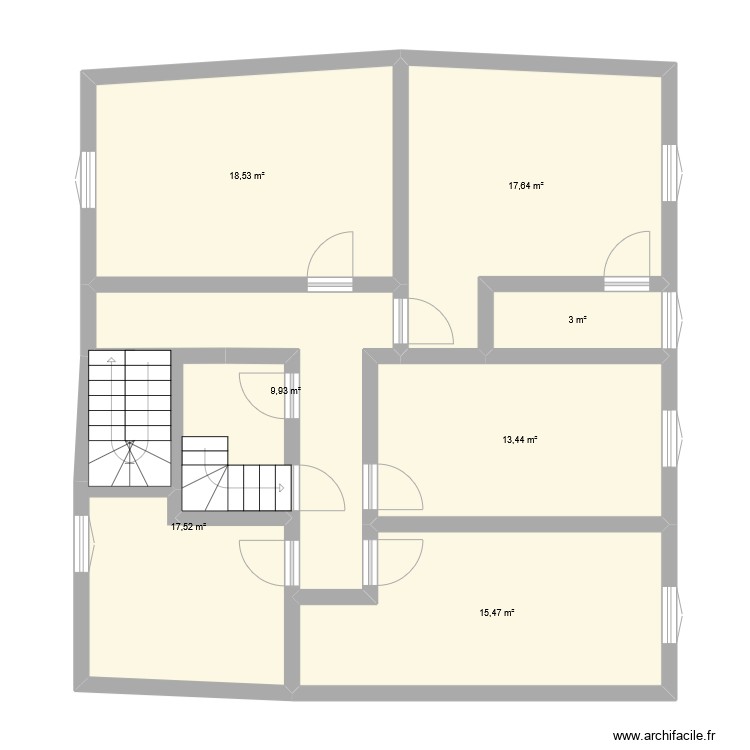 1er - Plan 8 pièces 89 m2 dessiné par ThomasFoy
