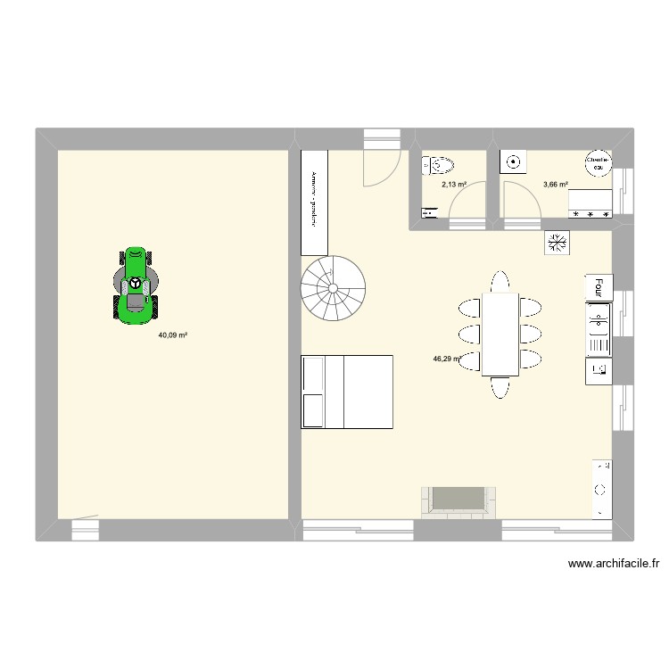 1 Loft - Plan 4 pièces 92 m2 dessiné par Antoine63200
