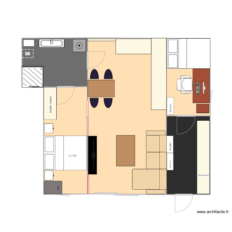 Selsnesvegen 16 Sola - Plan 5 pièces 57 m2 dessiné par Norzilla