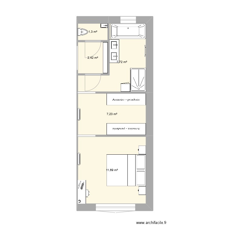 extension v3 - Plan 5 pièces 30 m2 dessiné par MattLBN