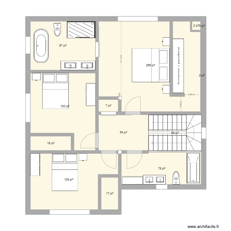 Idee Edena 3 - Plan 4 pièces 81 m2 dessiné par MikeRouillard