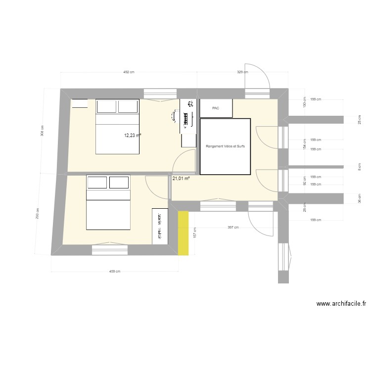 Annexe - Plan 2 pièces 33 m2 dessiné par BrunoL2517