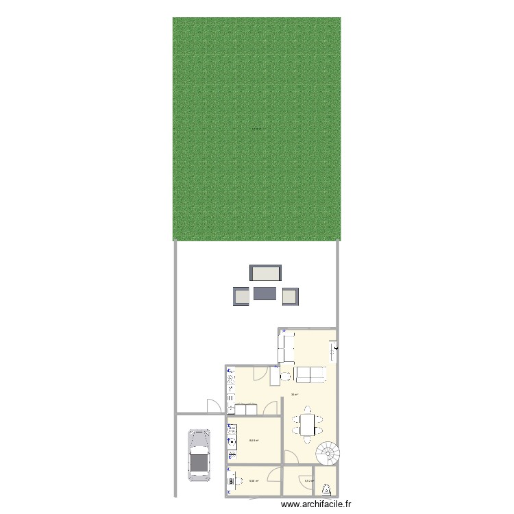 MAison - Plan 4 pièces 55 m2 dessiné par Louane 1CB