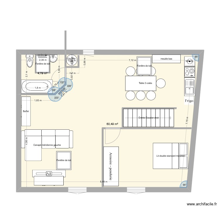 appart vertus RBNB 10 - Plan 2 pièces 65 m2 dessiné par cedleb51