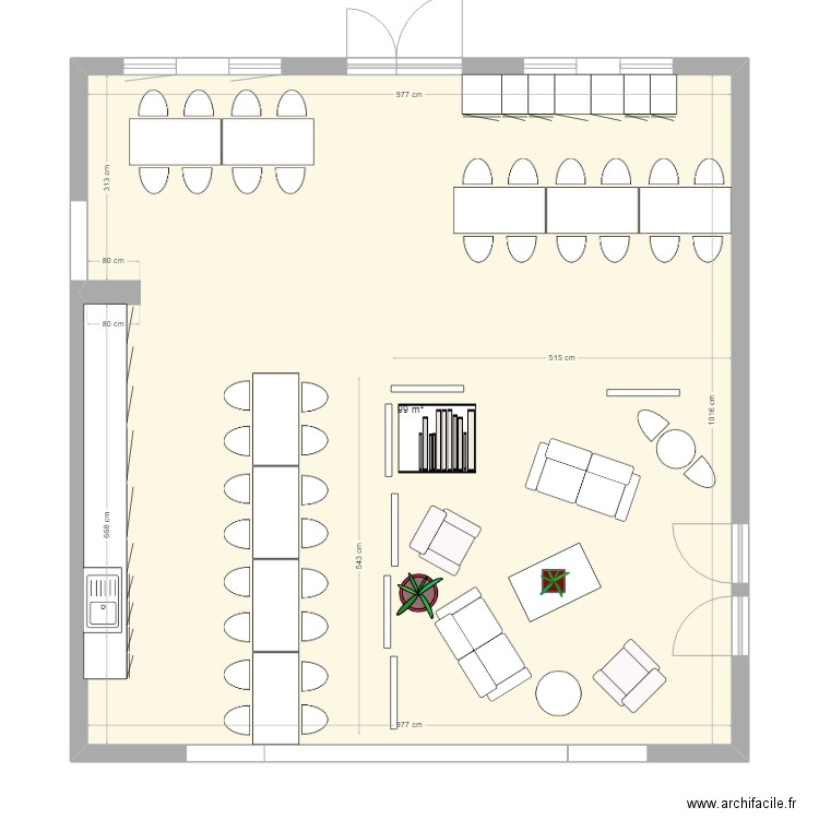 refectoire - Plan dessiné par CDG33