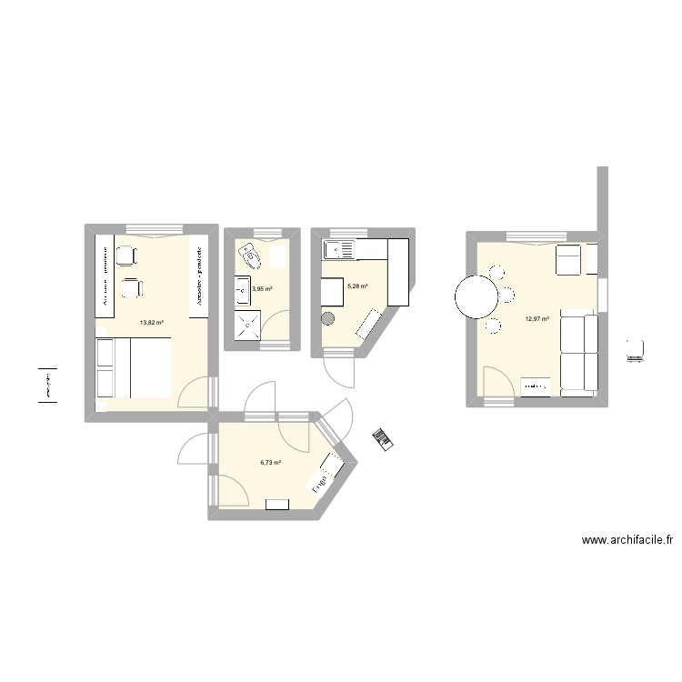 nid1 - Plan 5 pièces 43 m2 dessiné par fanmrl