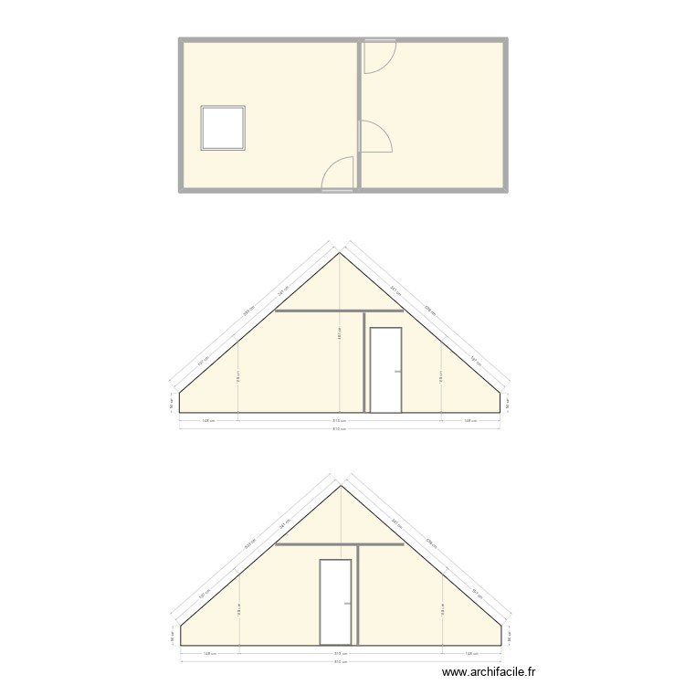 Comble vitré G&A - Plan 2 pièces 30 m2 dessiné par Paillon 58