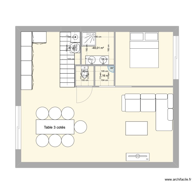 mam - Plan 4 pièces 7 m2 dessiné par 3Mariomario