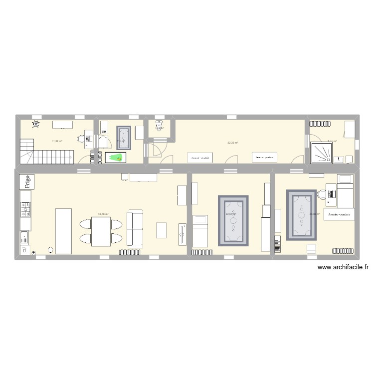 plan maison - Plan 8 pièces 143 m2 dessiné par marine550