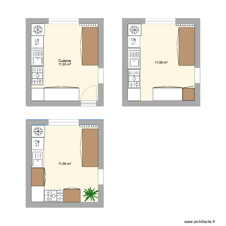 Cuisine - Plan 3 pièces 35 m2 dessiné par incysivebozo