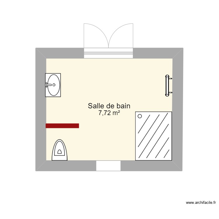 sdb - Plan 1 pièce 8 m2 dessiné par francky85150