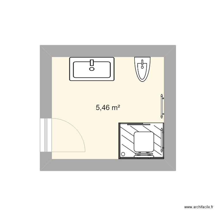 Plan adapt Perez - Plan 1 pièce 5 m2 dessiné par Antoine Bé