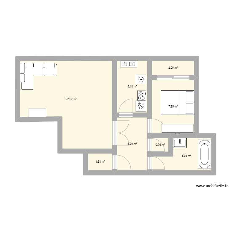 5éme etage - Plan dessiné par Nefi