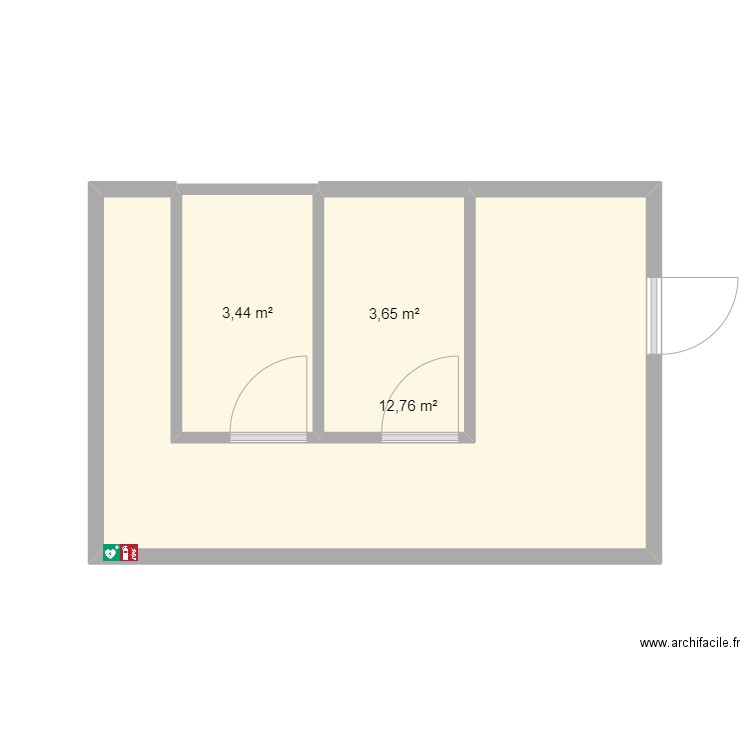 brc - Plan 3 pièces 20 m2 dessiné par le foufou
