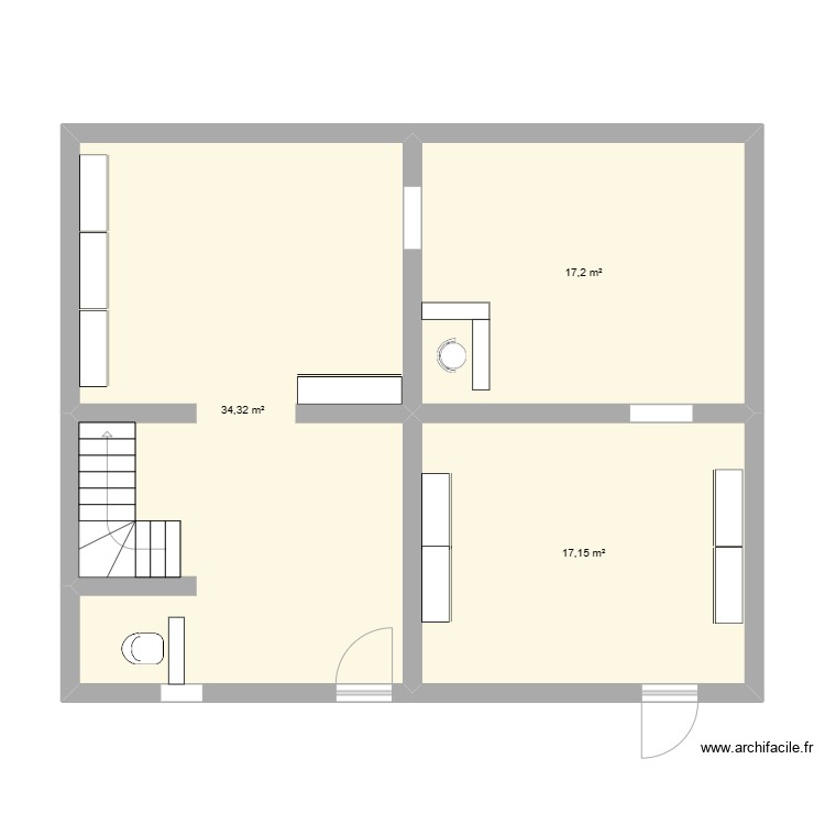 Plan n1 - Plan 3 pièces 69 m2 dessiné par _Marie235_