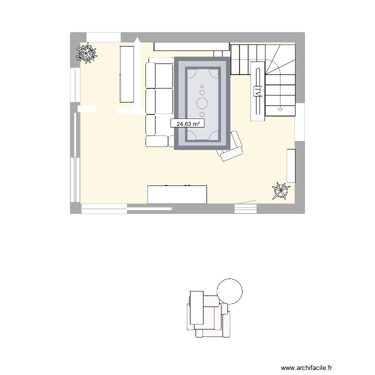 Salon - Plan dessiné par marioonh
