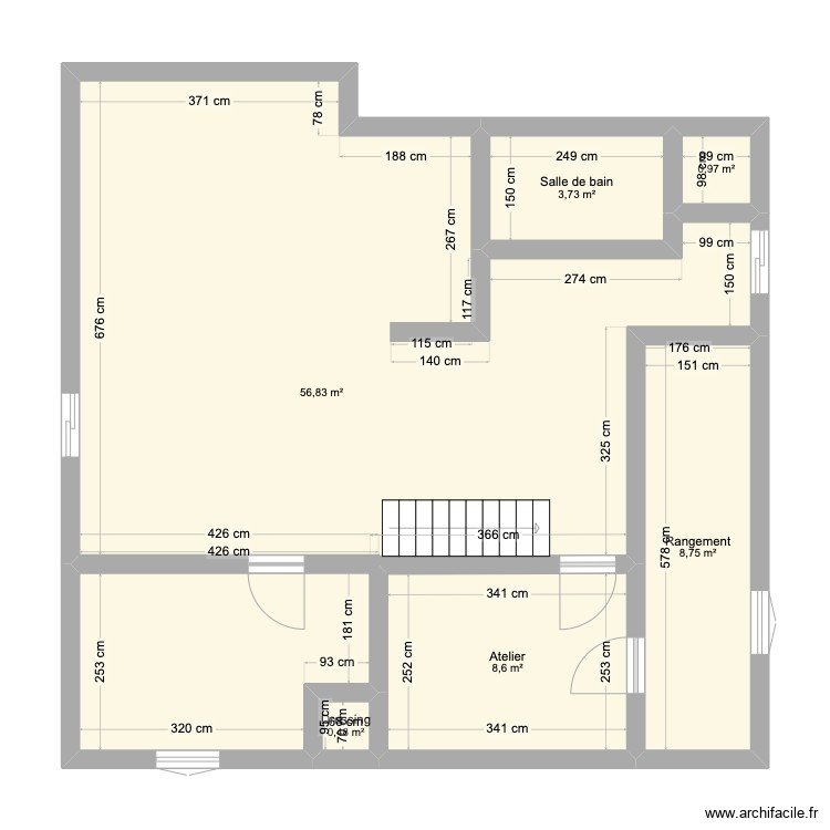 Sous-Sol - Plan 8 pièces 78 m2 dessiné par Litchikiwi
