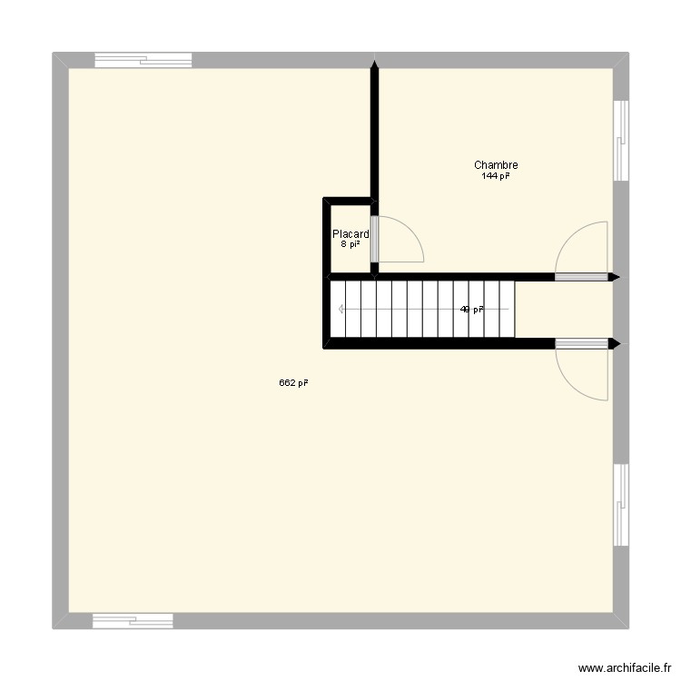 sous-sol maison - Plan 4 pièces 80 m2 dessiné par gobeil43