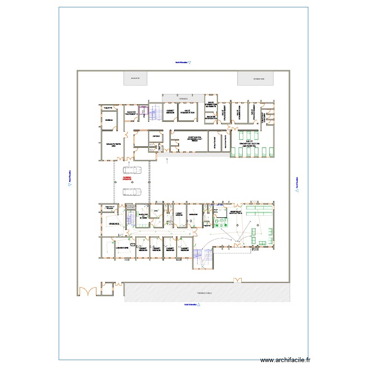 REZ DE CHAUSSEE HÔPITAL - Plan dessiné par eliefumu