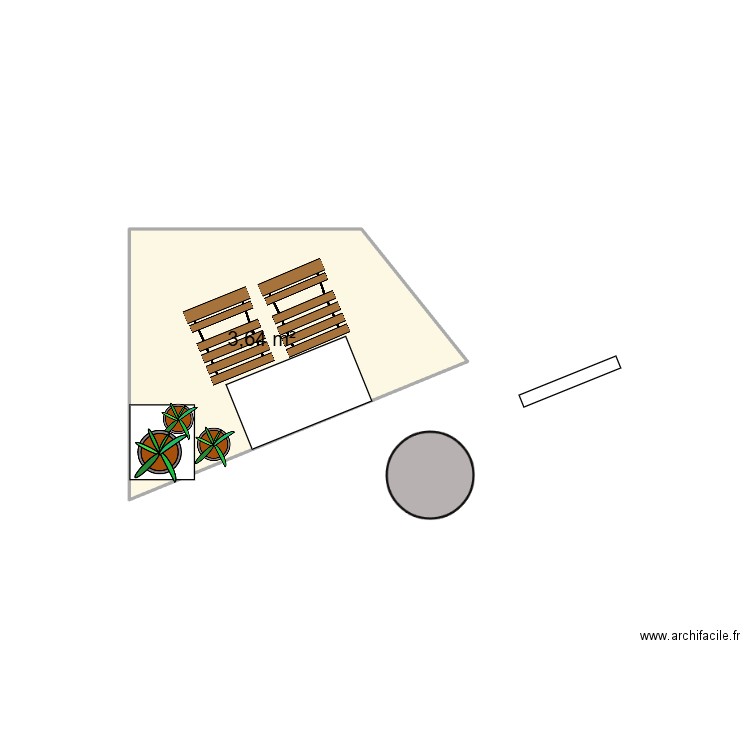 balcon - Plan 1 pièce 4 m2 dessiné par SK245230