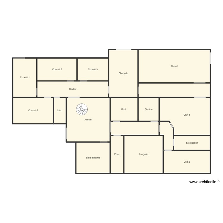 clinique - Plan 20 pièces 124 m2 dessiné par LEON974_