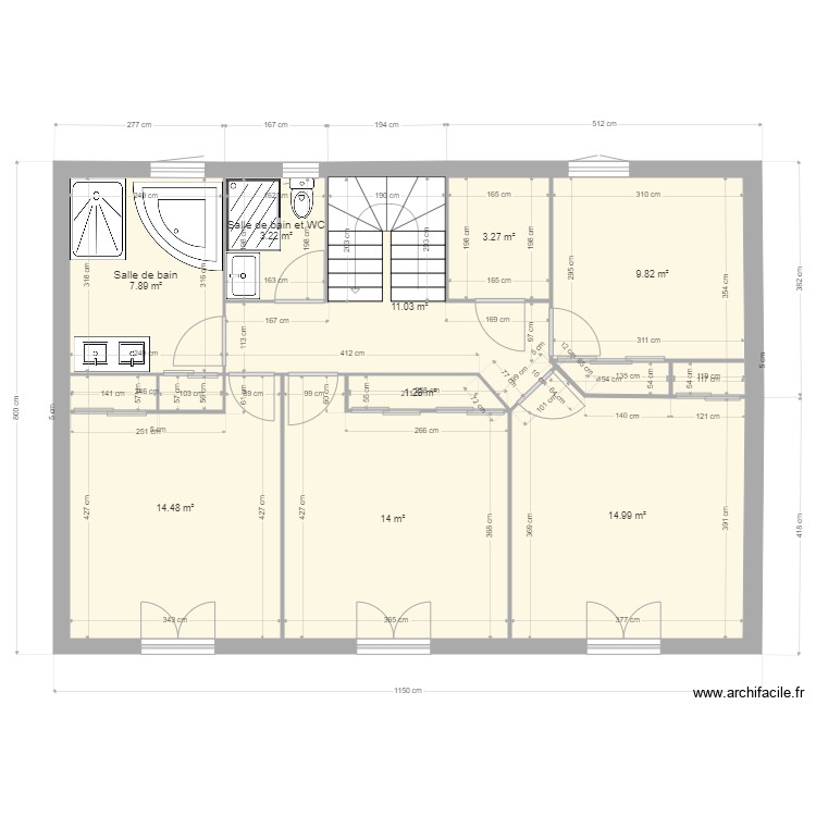 La Bastide étage - Plan dessiné par Gaucsylvin