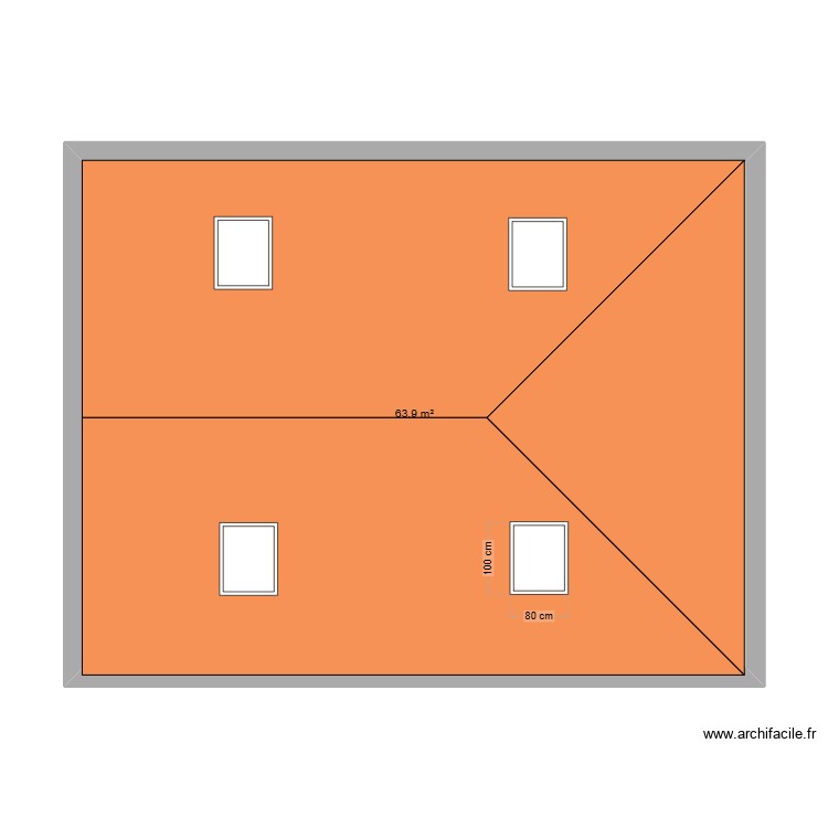 Demande Velux - Plan 1 pièce 64 m2 dessiné par Priss26