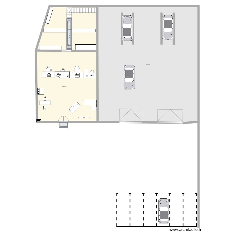 GARAGE - Plan 3 pièces 458 m2 dessiné par enesmara