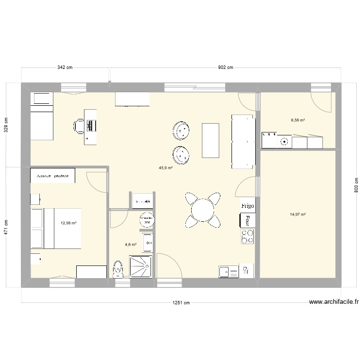 M1 + g - Plan 7 pièces 80 m2 dessiné par JSB17