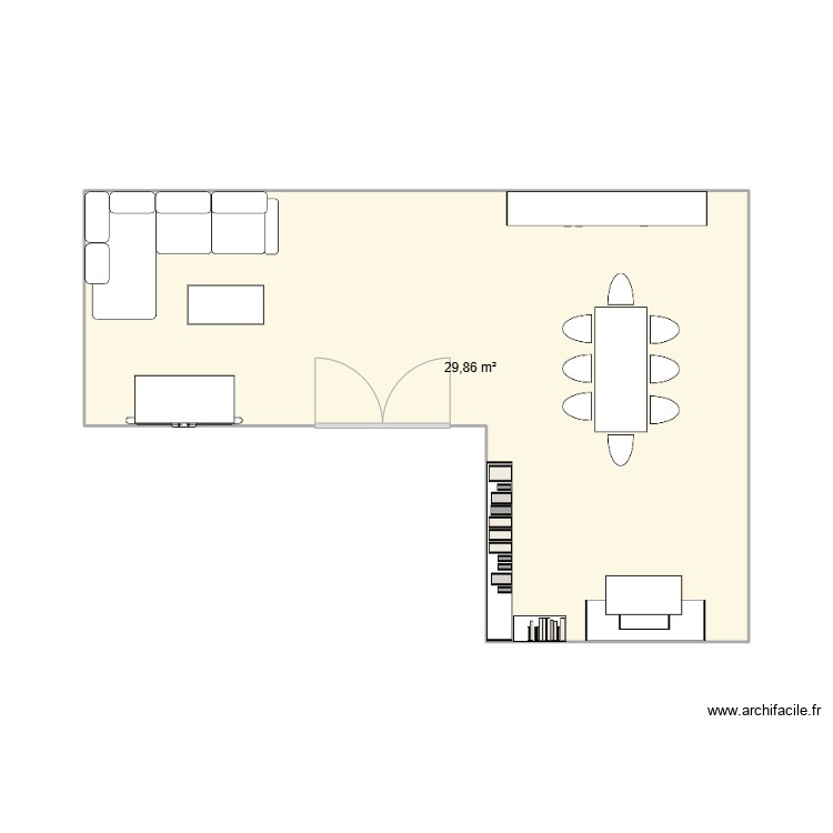 salon - Plan 1 pièce 30 m2 dessiné par Amanlau25